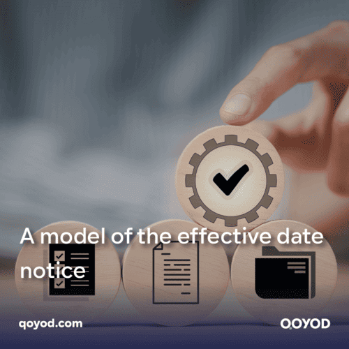 An effective date notice model is available for download